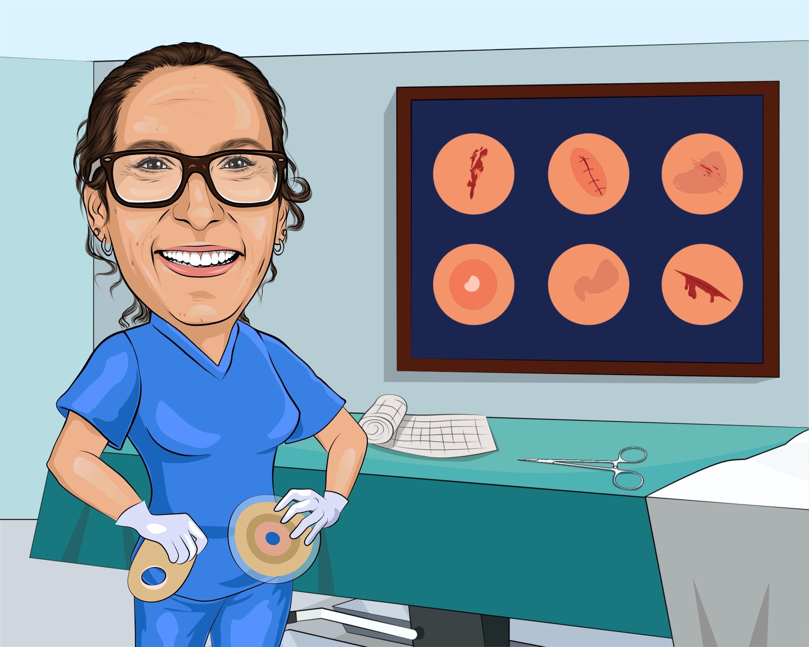 Wound Care Nurse Gift - Custom Caricature From Photo, Wound Nurse ...