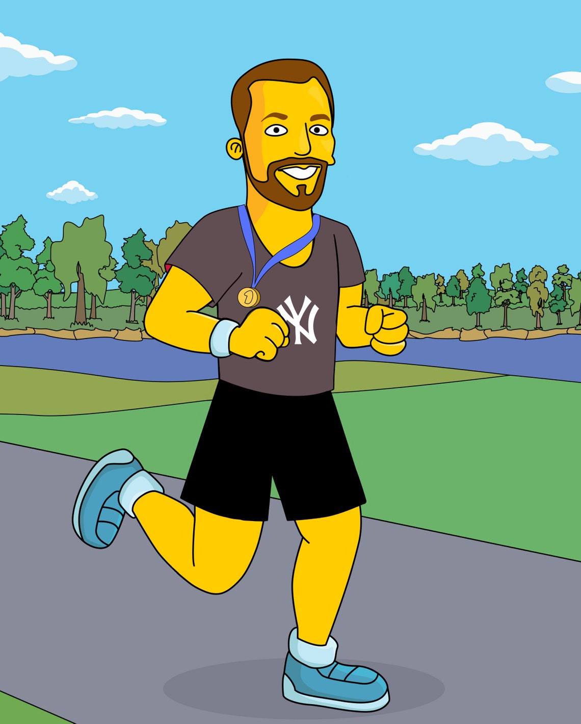 Jogger Gift Custom Cartoon Portrait/ Jogging Gift / Long - Etsy