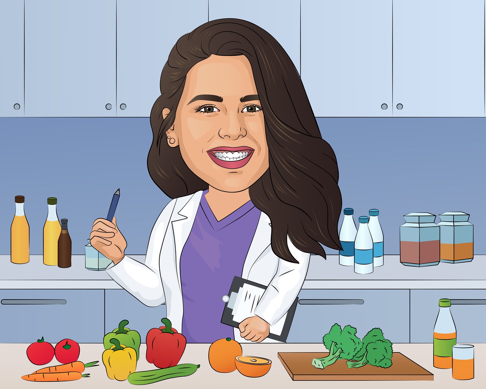 Dietitian Gift - Custom Caricature Portrait From Your Photo ...