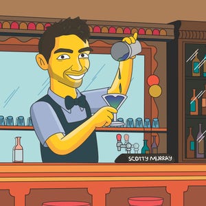 Bartender Gift Custom Portrait as Yellow Cartoon Character / Bartender ...