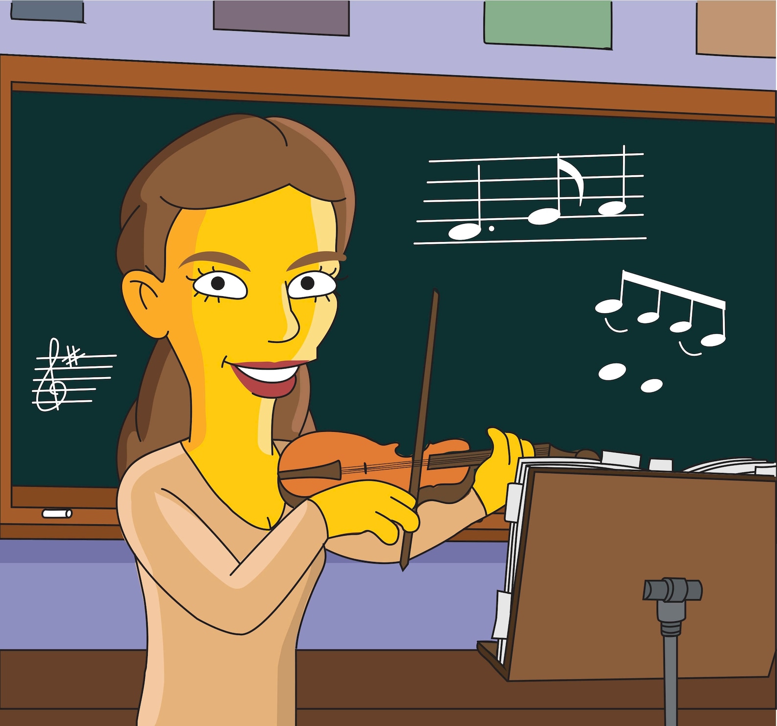 Music Teacher Gift Custom Portrait From Photo as Yellow | Etsy