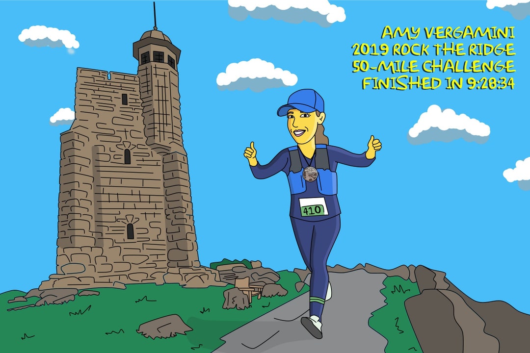 Ultramarathon Runner Gift - Custom Cartoon Portrait / Marathon Runner ...