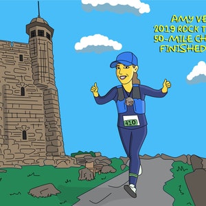 Ultramarathon Runner Gift - Custom Cartoon Portrait / Marathon Runner ...