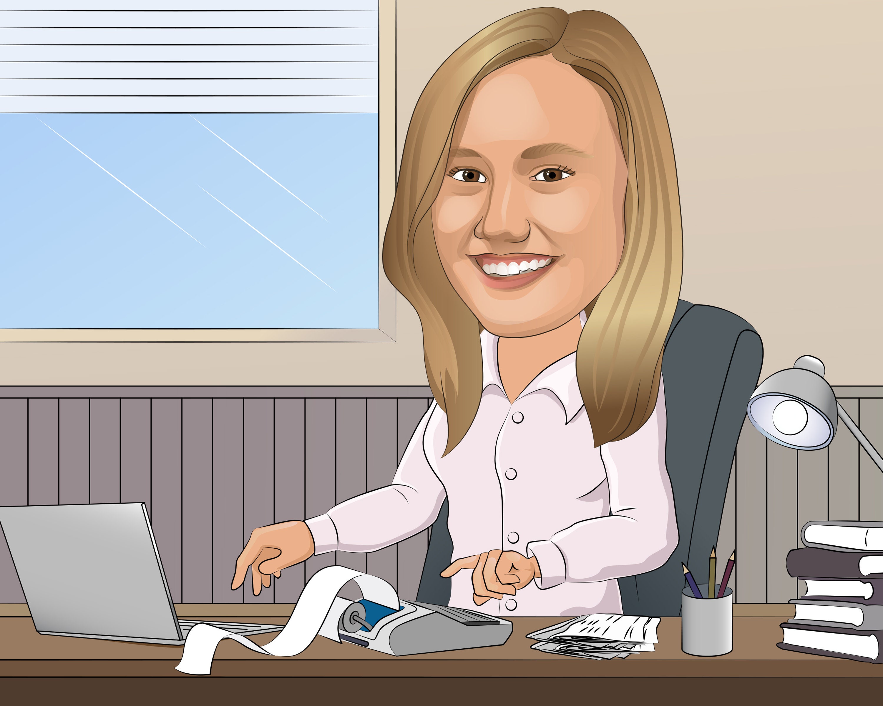 Accountant Gift Custom Caricature Portrait From Photo / CPA - Etsy