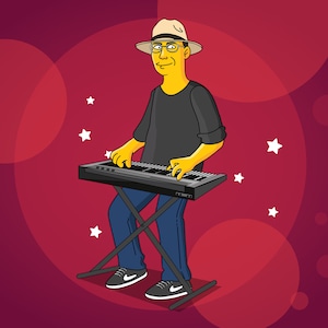 Keyboard Player Gift - Portrait as Cartoon Character / Keyboardist Gift ...