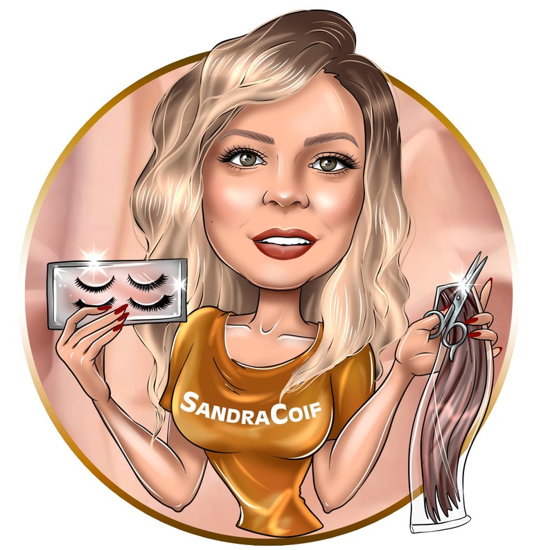 Hair Extension Professional Logo Design Custom Cartoon | Etsy