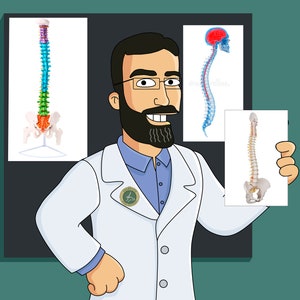 Neurosurgeon Gift Custom Portrait as Cartoon Character / Spine Surgery ...