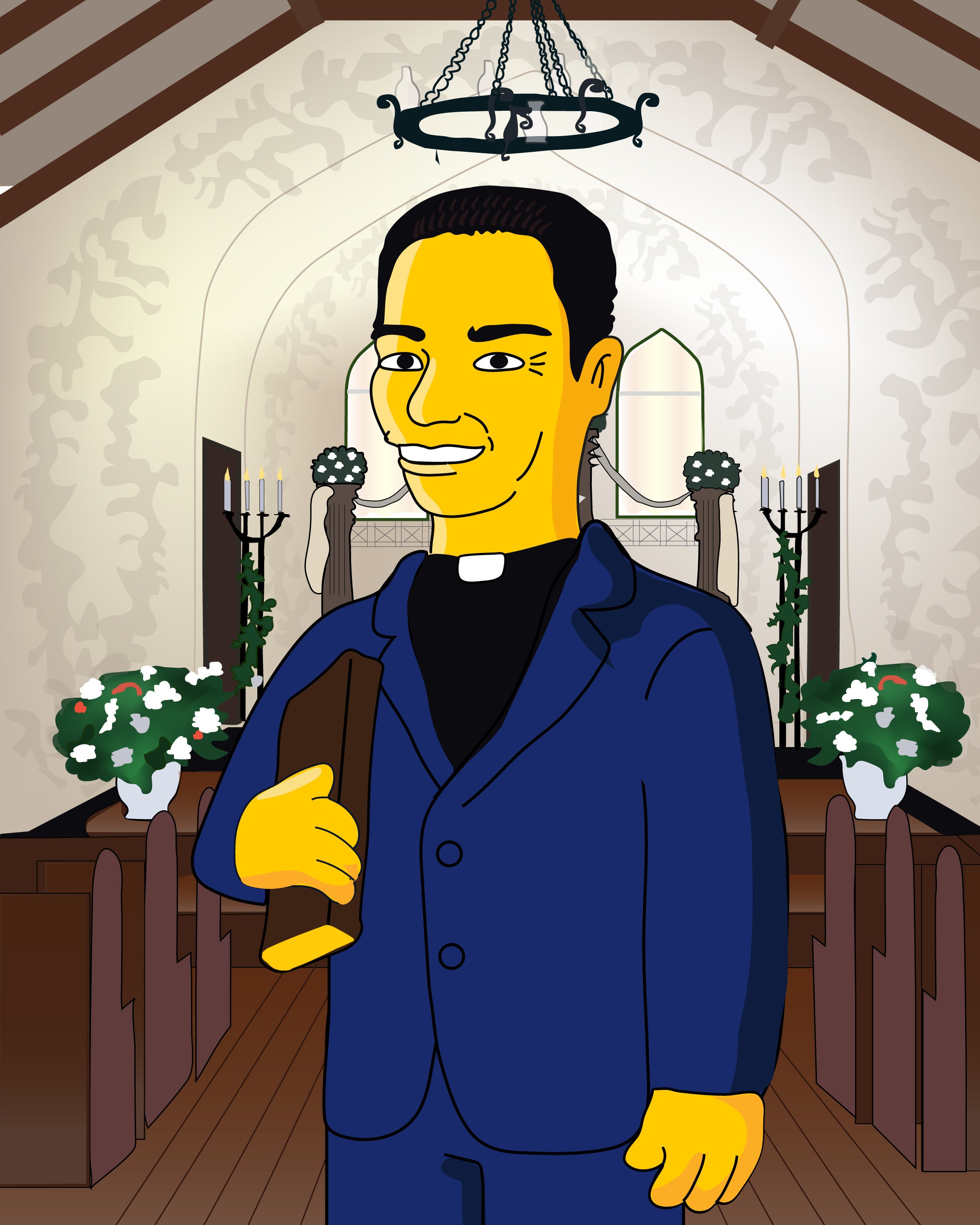 Chaplain Gift Custom Portrait as Cartoon Character From - Etsy