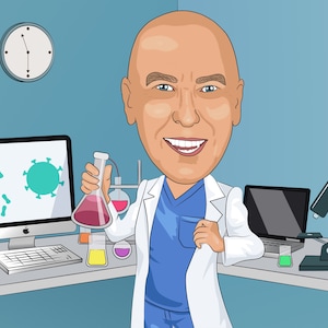 Pathologist Gift - Custom Caricature From Photo / Pathology Gift - Etsy