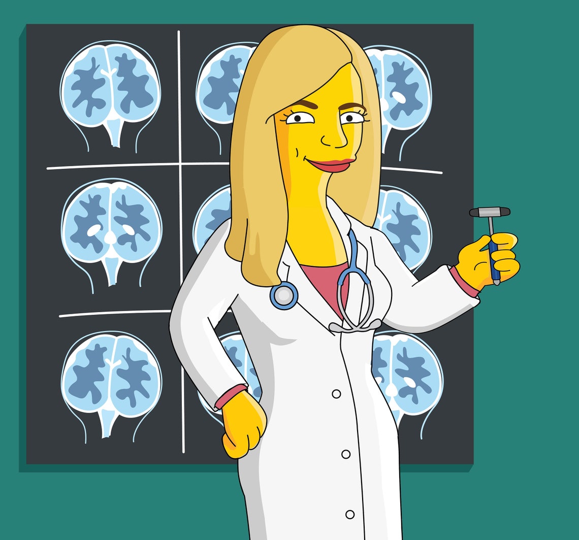 Neurologist Gift Custom Portrait as Cartoon Character / | Etsy