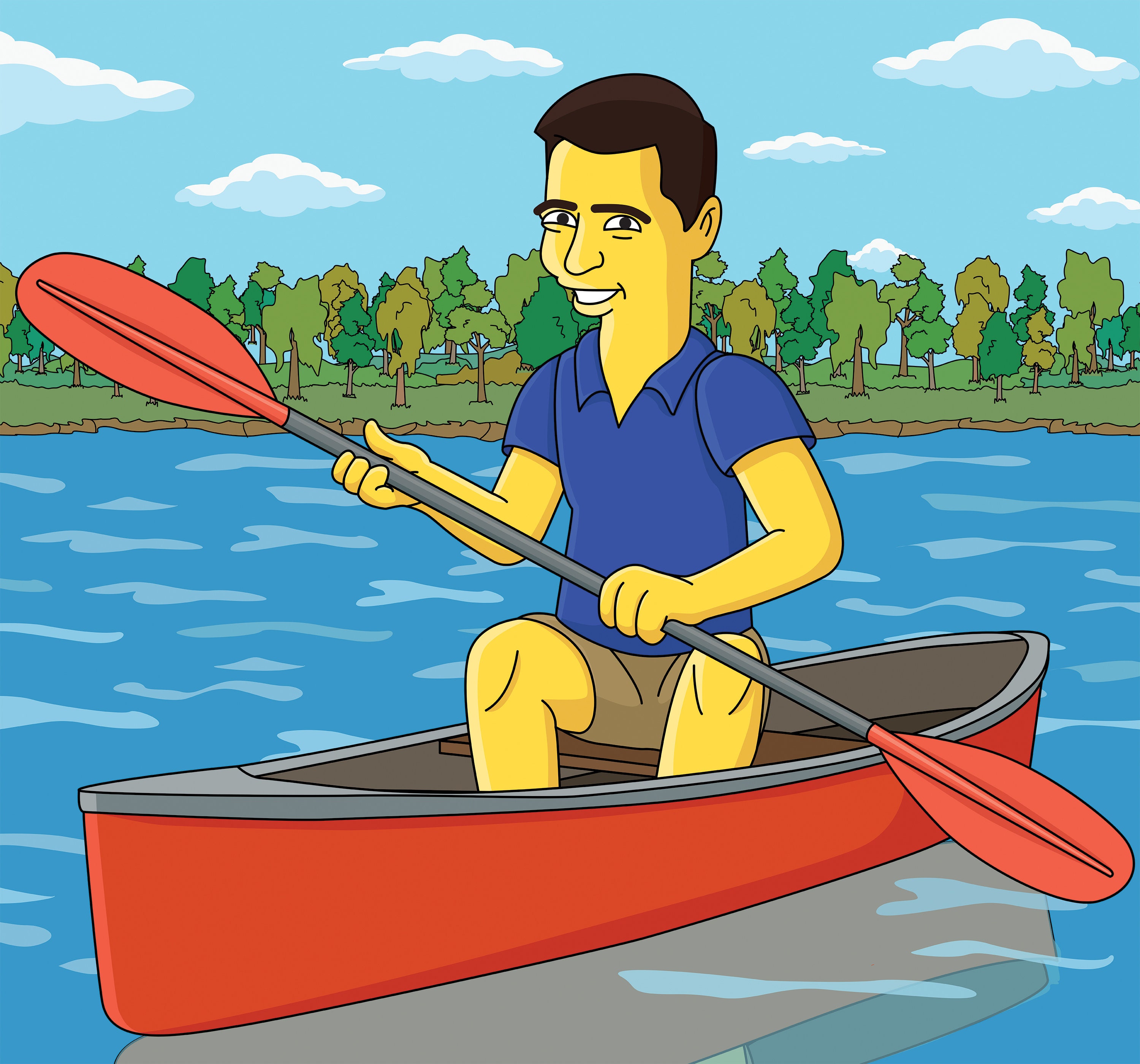 Canoeing Gift Custom Cartoon Portrait From Photo / Canoe - Etsy UK