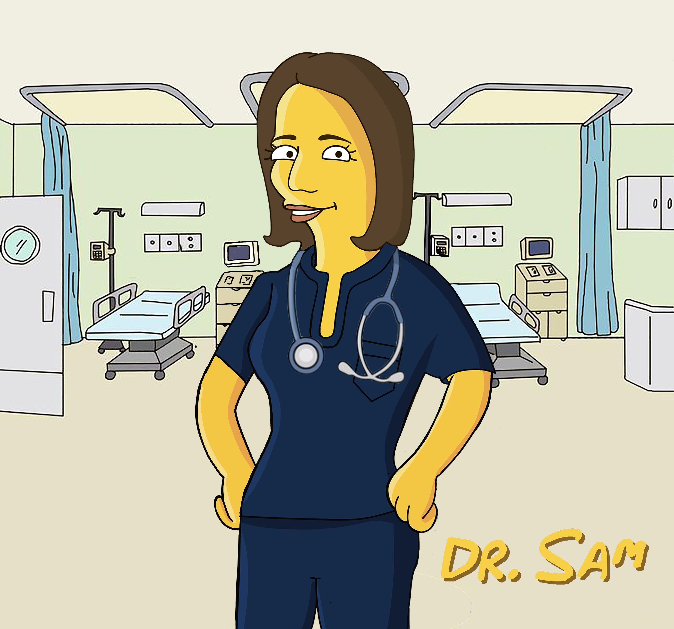 ER Doctor Gift - Custom Portrait as Cartoon Character / Intensivist ...