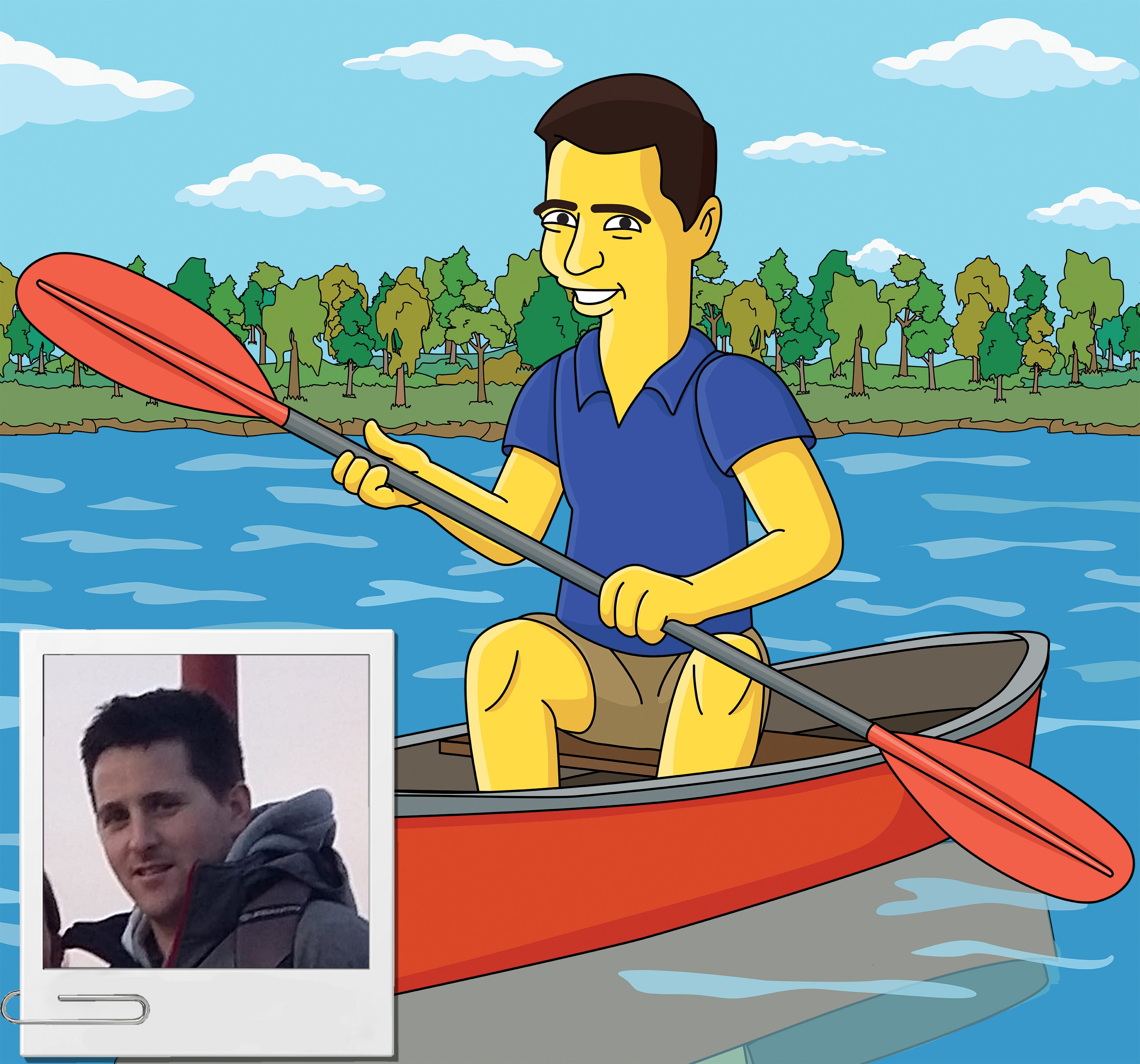 Canoeing Gift Custom Cartoon Portrait From Photo / Canoe - Etsy