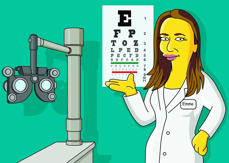 Optometrist Gift Custom Cartoon Portrait / Optician Gift / - Etsy