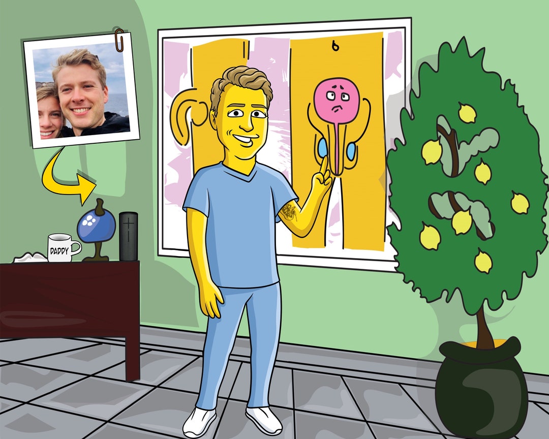 Urologist Gift - Custom Portrait as Cartoon Character / Urology Gifts ...