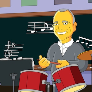 Music Teacher Gift - Custom Portrait From Photo as Yellow Cartoon ...
