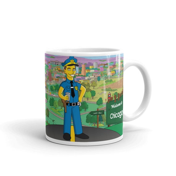 Cop Policeman Coffee Mug With Custom Cartoon Portrait Law | Etsy