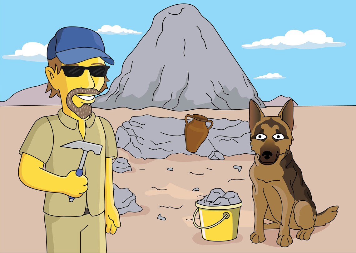 Geologist Gift Custom Portrait as Cartoon Character / | Etsy