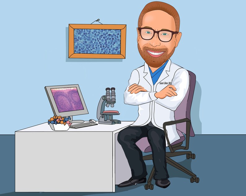 Pathologist Gift Custom Caricature From Photo / Pathology - Etsy