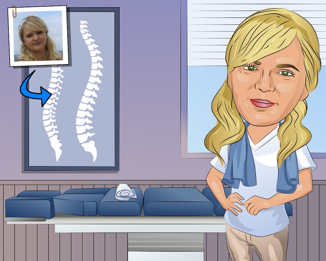 Chiropractor Gift - Custom Caricature Portrait From Your Photo ...