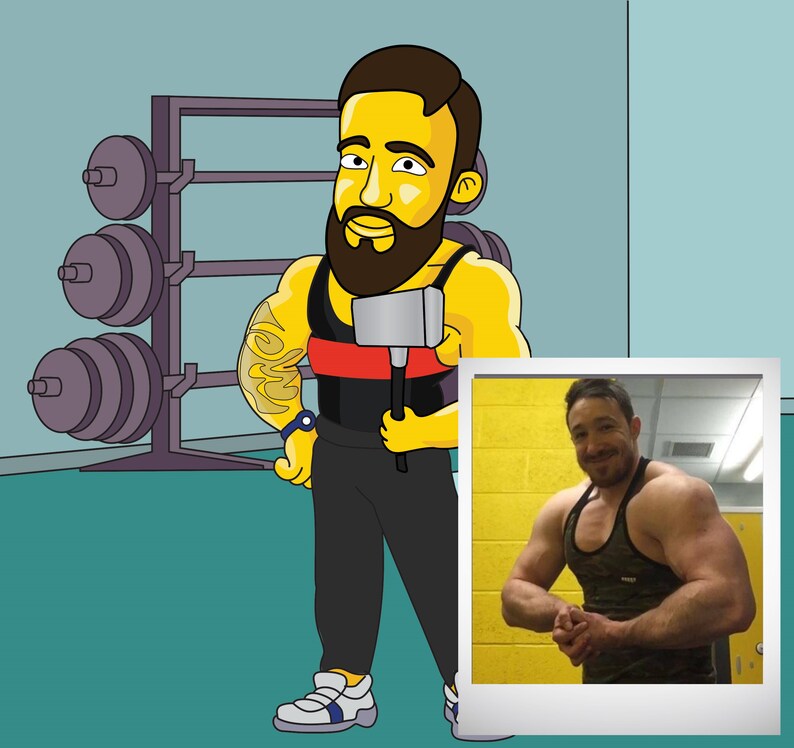 Personal Trainer Gift Custom Portrait as Cartoon Character / - Etsy