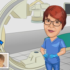 Cath Lab Tech Gift - Custom Caricature From Photo, Cath Lab Technician ...