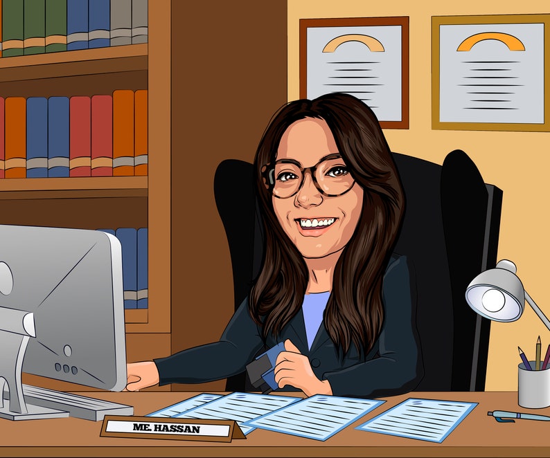 Notary Gift Custom Caricature Portrait From Your Photo - Etsy