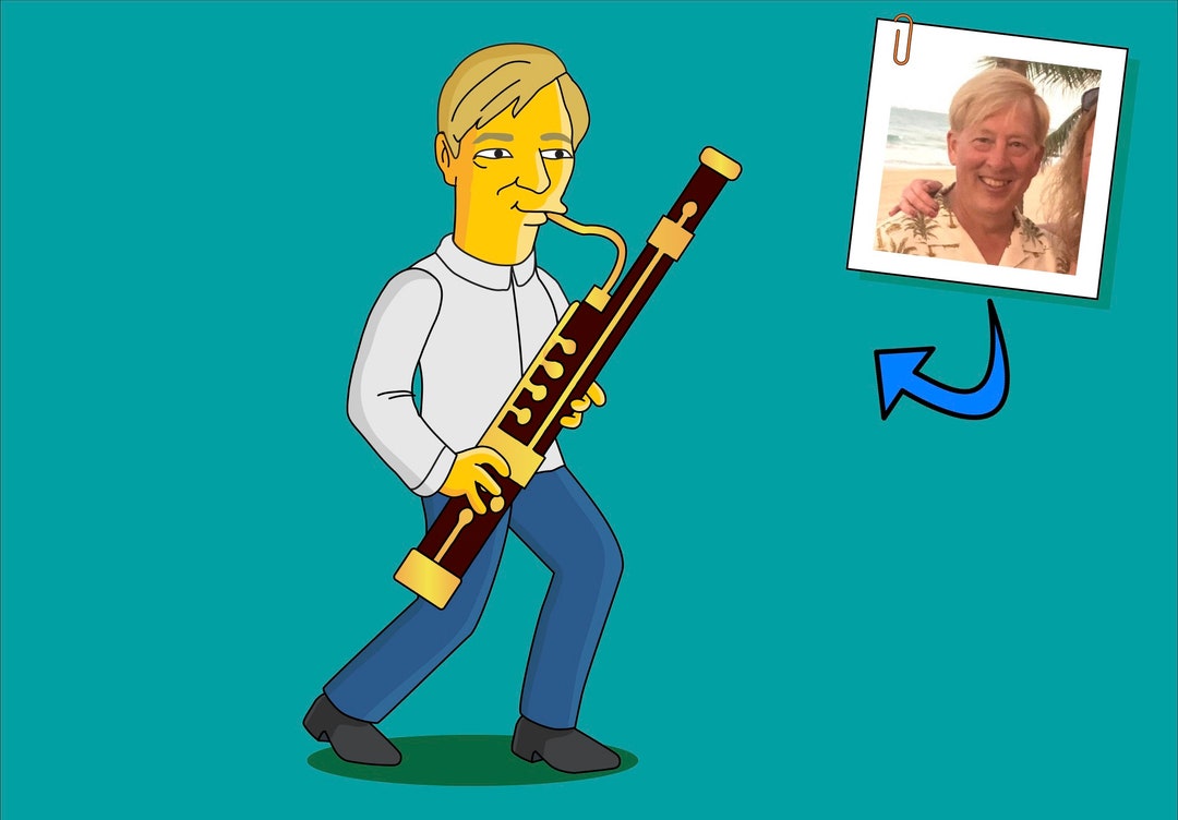Bassoon Player Gift - Portrait as Cartoon Character / Fagott Player ...