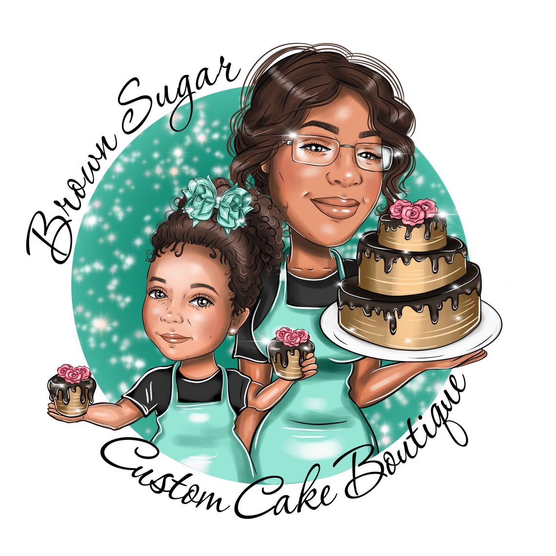 Cake Decorator Logo custom portrait for your business logo | Etsy