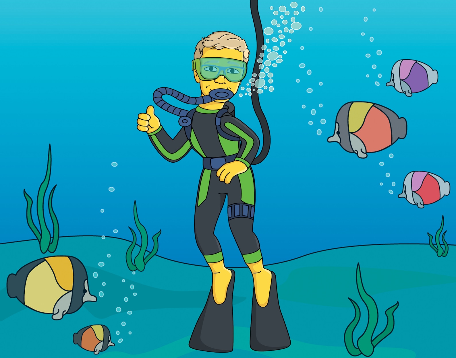 Scuba Diver Gift Custom Cartoon Portrait From Photo / Scuba Diving ...