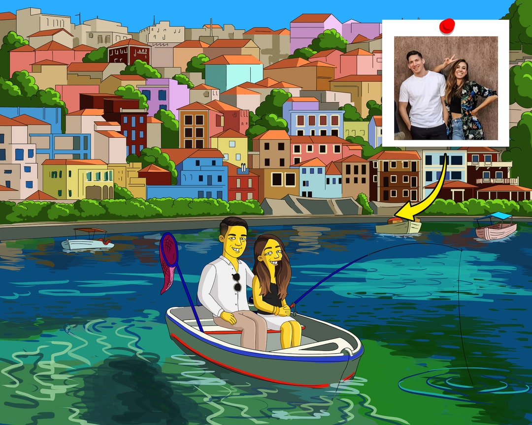 Palermo Gift - Custom Yellow Cartoon Portrait From Photo, Palermo Art ...