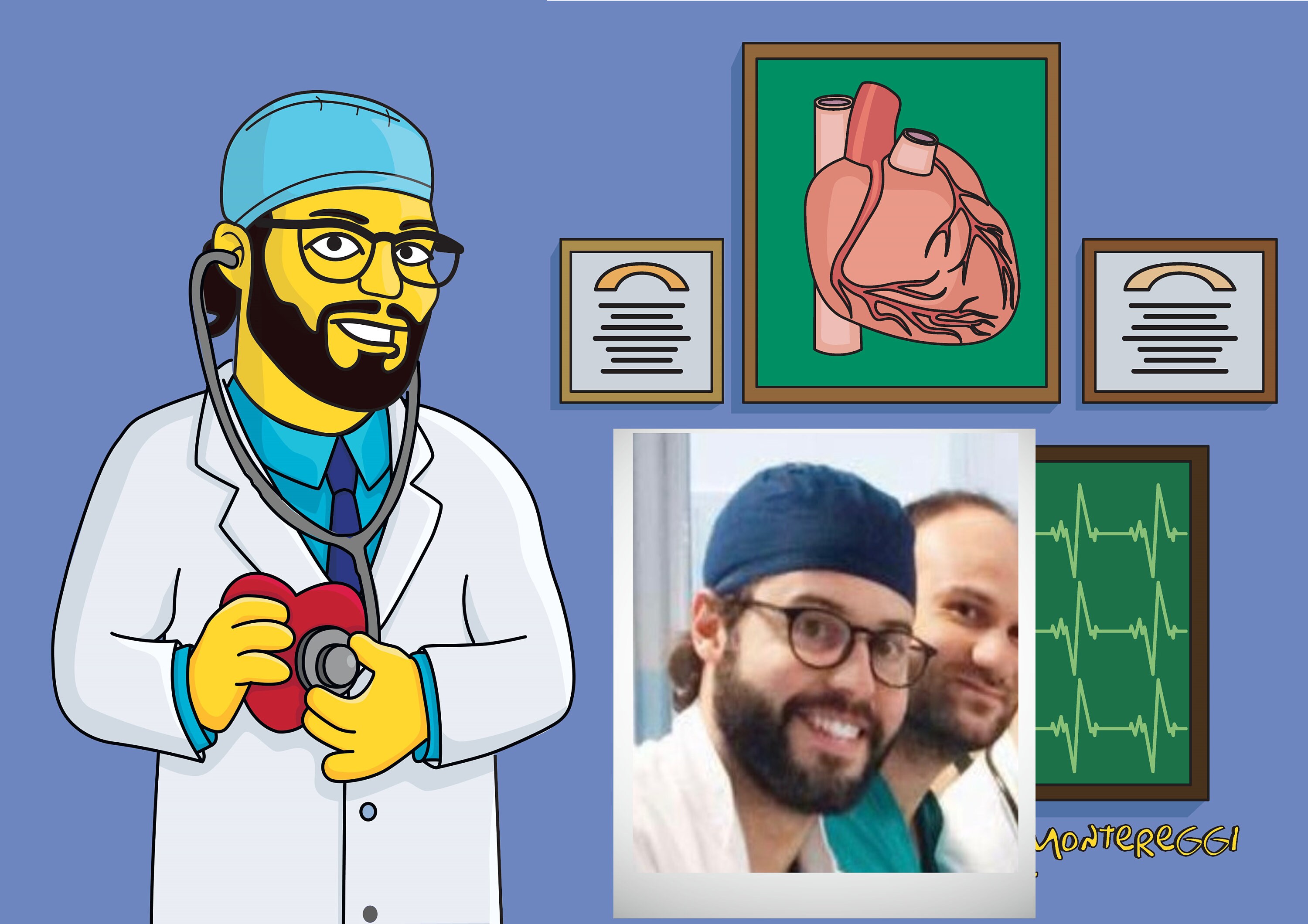 Heart Surgeon Gift Custom Portrait From Photo as Yellow - Etsy