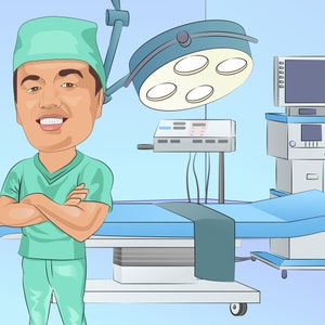 Surgical Tech Gift - Custom Caricature From Your Photo, Surgical ...