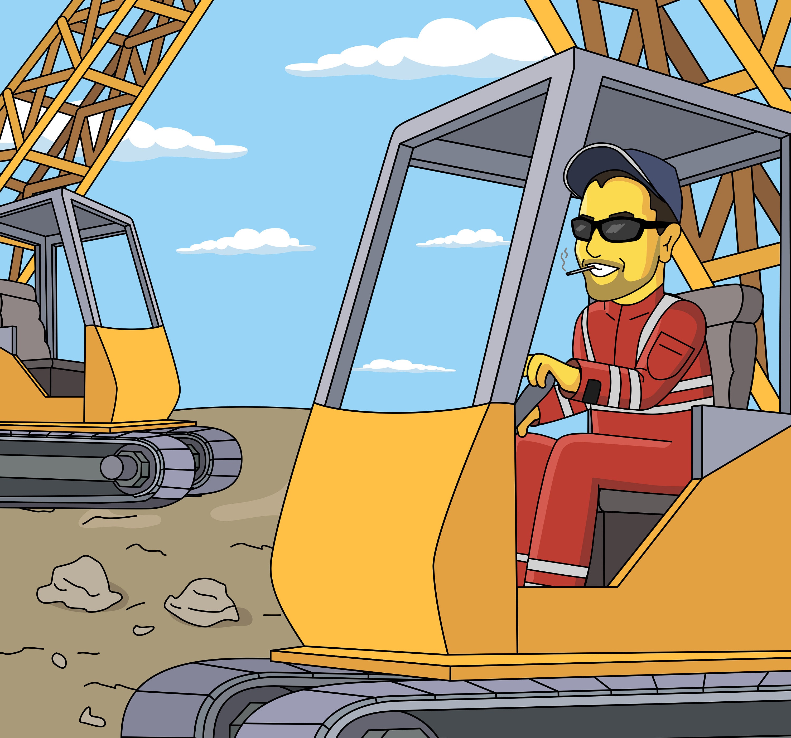 Crane Operator Cartoon