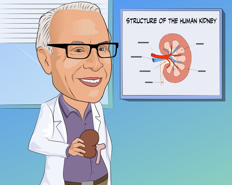 Nephrologist Gift - Custom Caricature Portrait From Your Photo ...