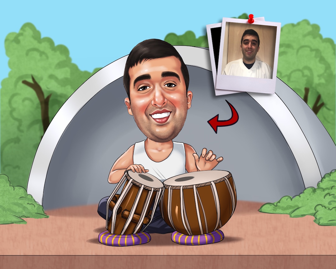 Tabla Player Gift - Custom Caricature Portrait - Etsy