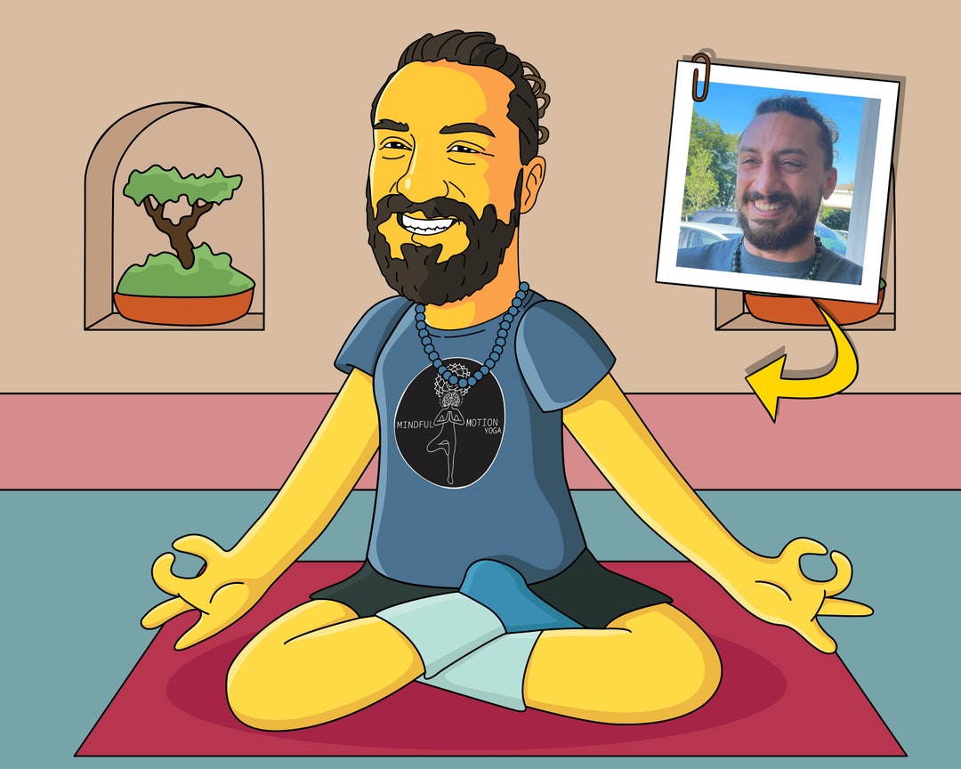 Yoga Instructor Gift - Custom Cartoon Portrait From Photo / Yoga ...