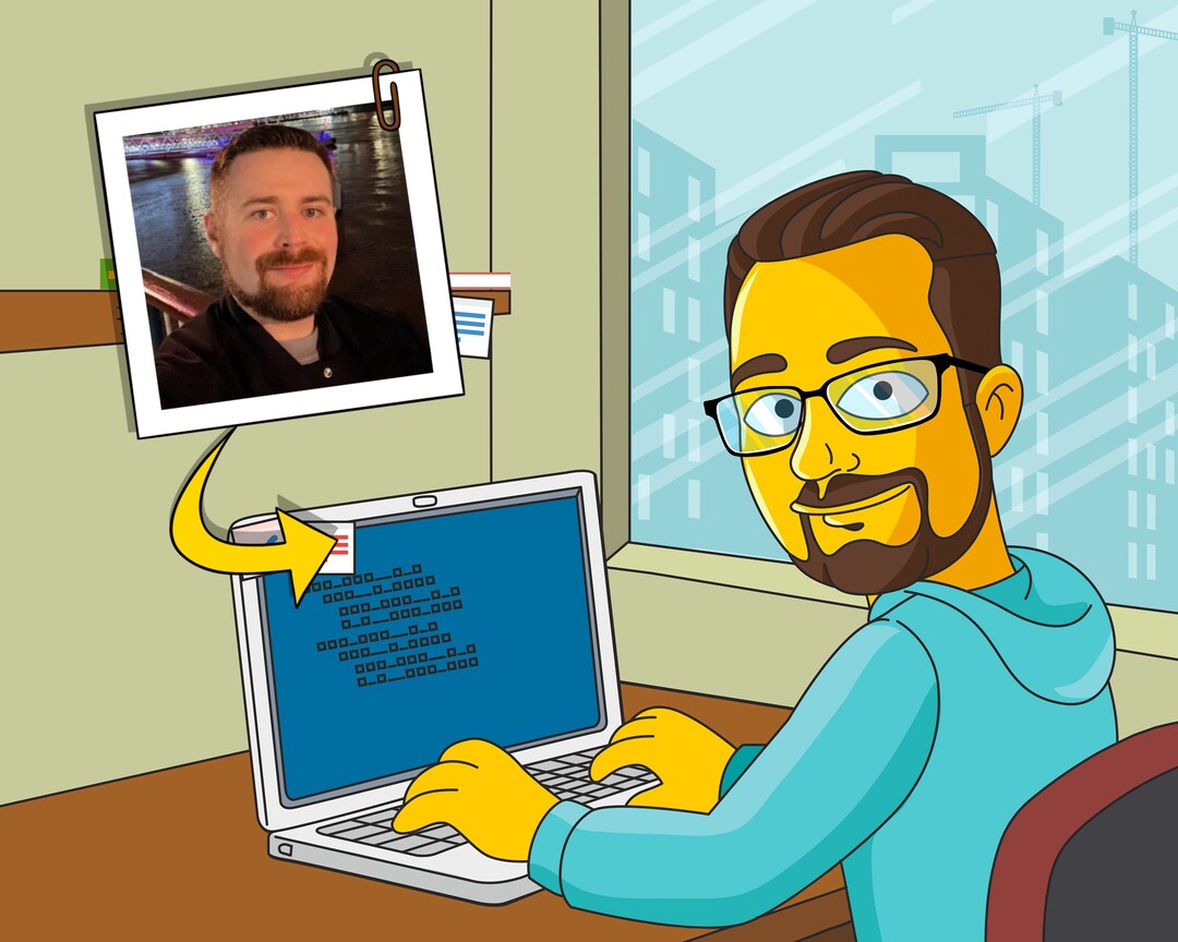 Computer Science Gift - Custom Portrait as Yellow Cartoon Character ...