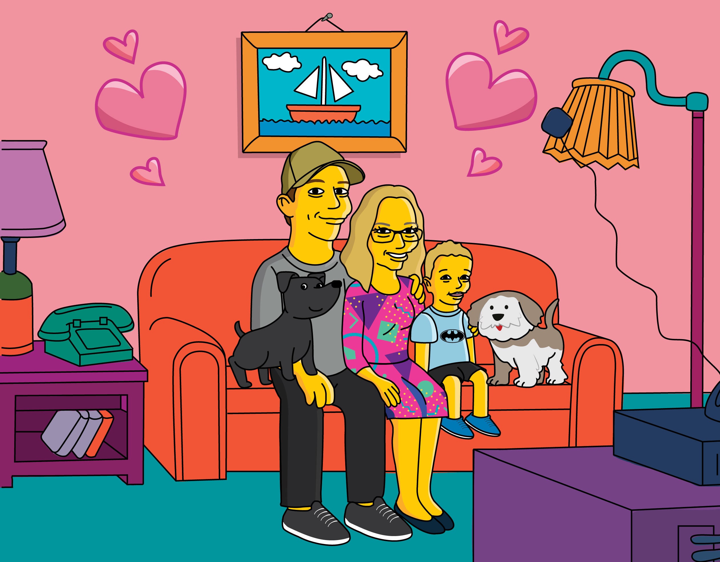 Family portrait illustration / family portrait from a photo / | Etsy