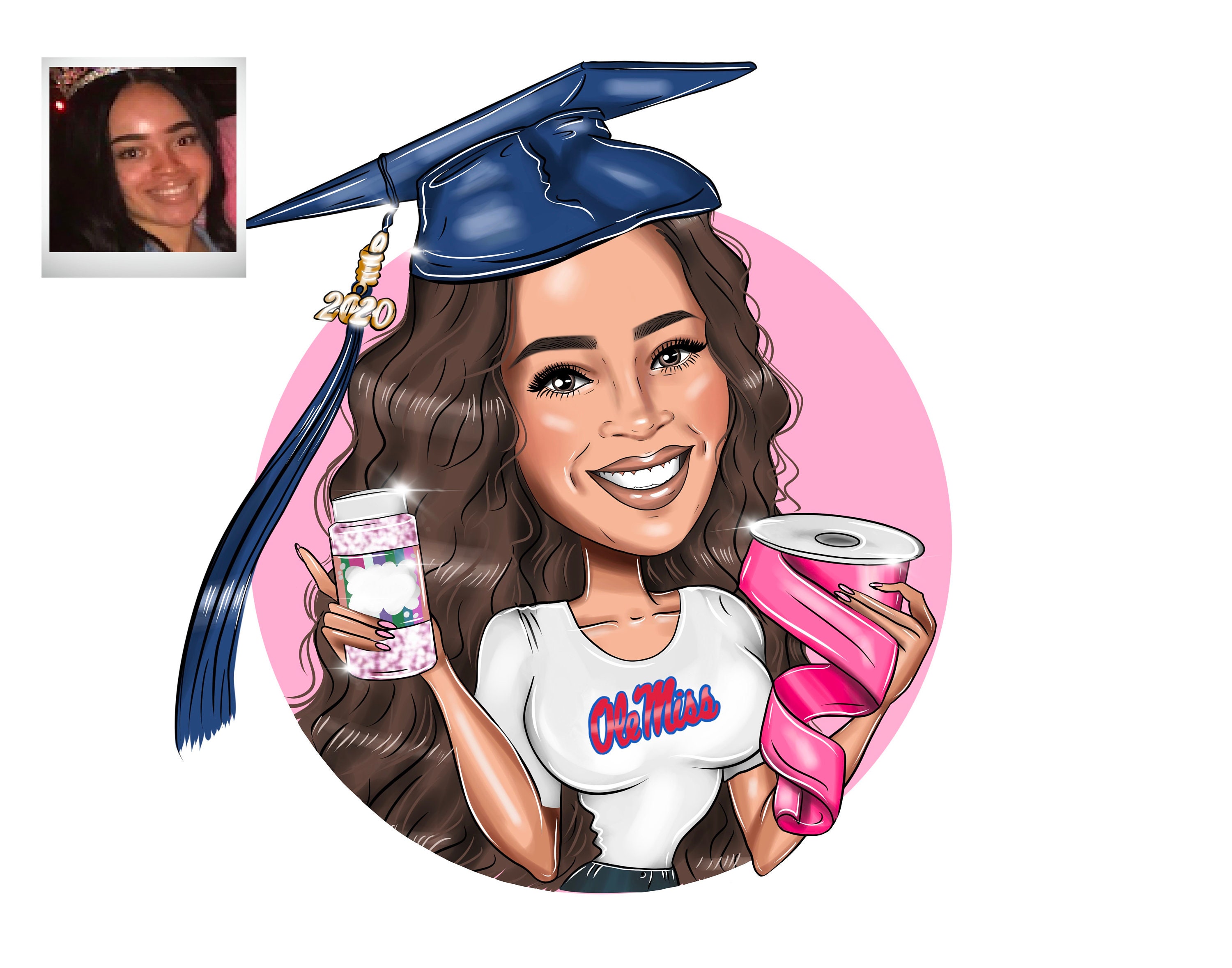 Graduation Logo Custom Cartoon Portrait for Your Business | Etsy