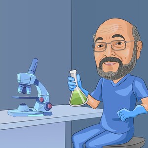 Biochemist Gift - Custom Caricature From Photo, Biochemistry Gift ...