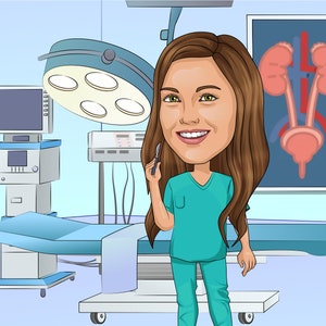 Urology Surgeon Gift - Custom Caricature From Your Photo, Urinary ...