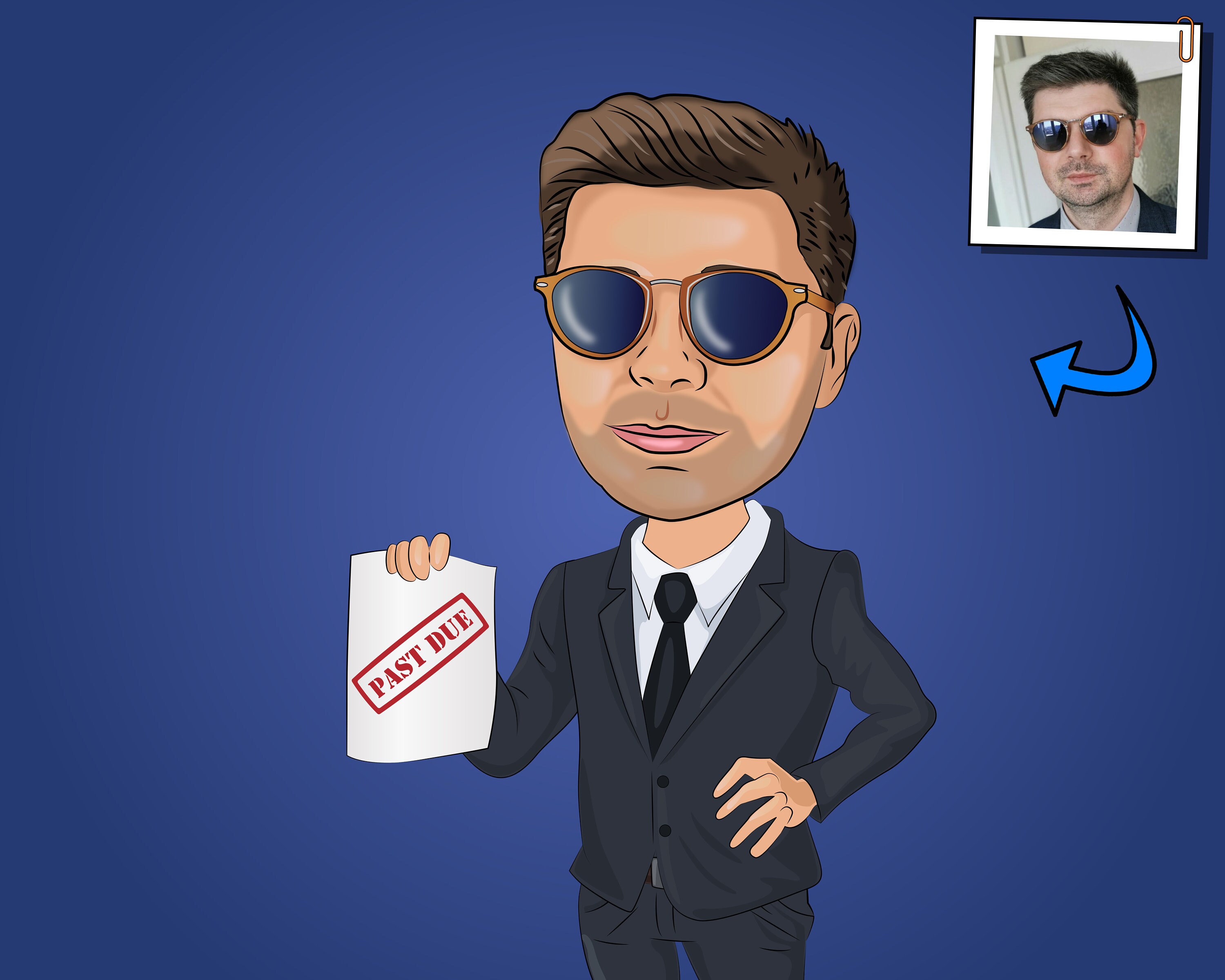 Debt Collector Gift Custom Caricature From Photo Bill | Etsy