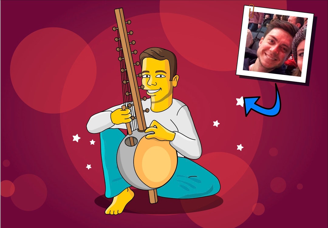 Kora Player Gift - Portrait as Cartoon Character - Etsy