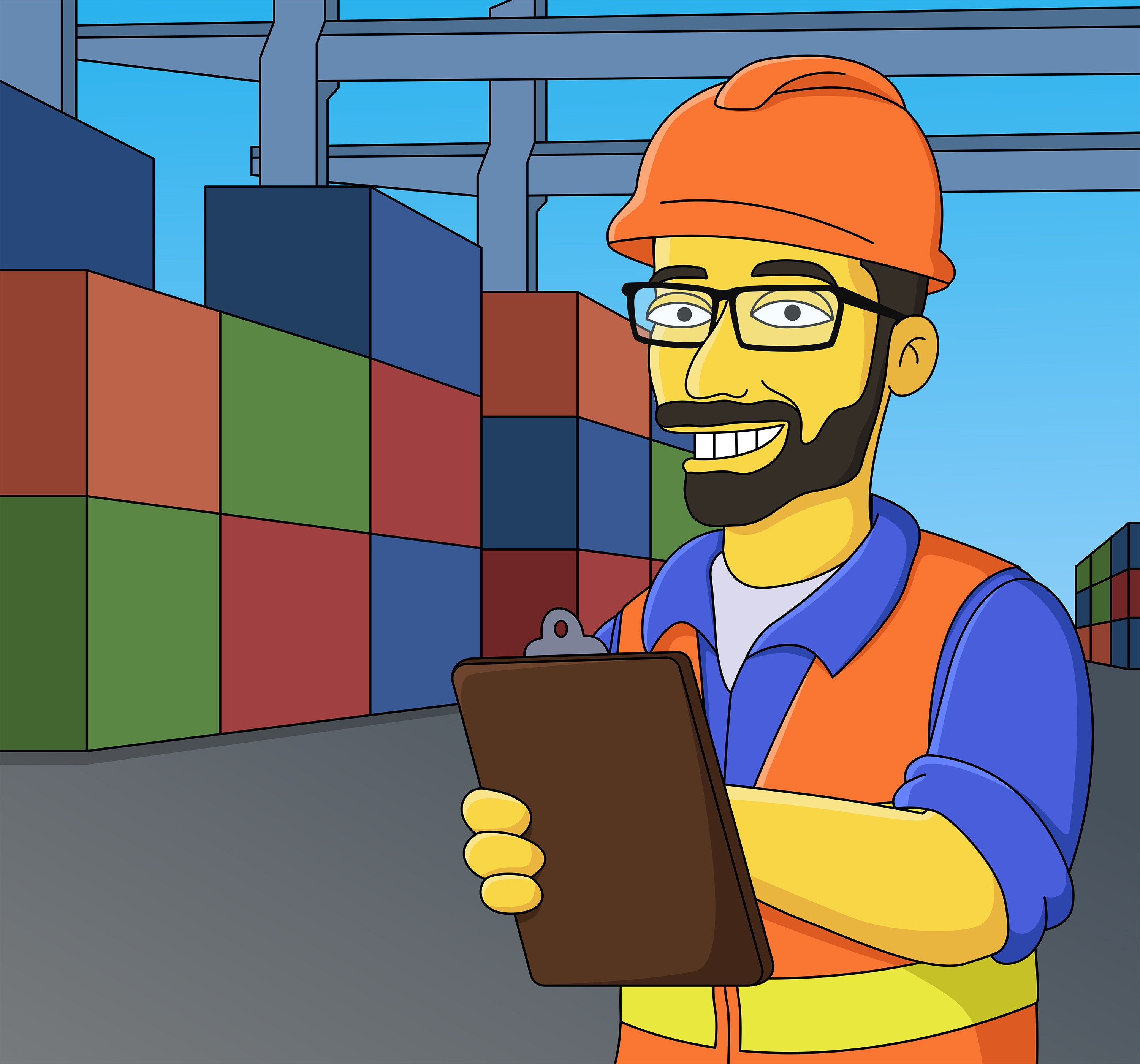 Dock Worker Gift Custom Portrait From Your Photo as Yellow | Etsy