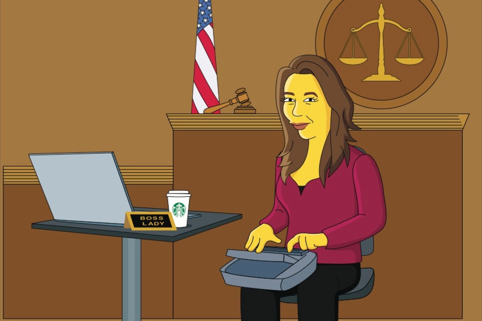 Court Reporter Gift Custom Portrait as Yellow Cartoon | Etsy