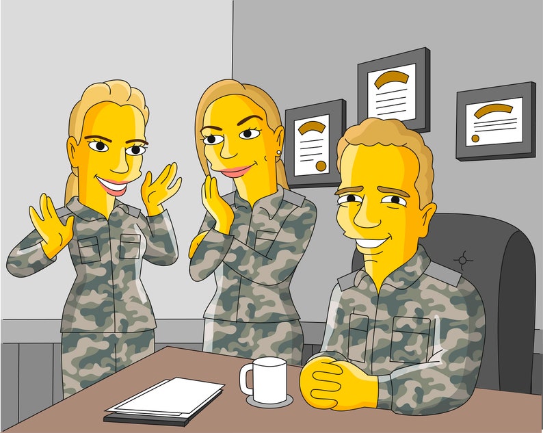 Airman Gift Custom Cartoon Portrait From Photo Air Force - Etsy