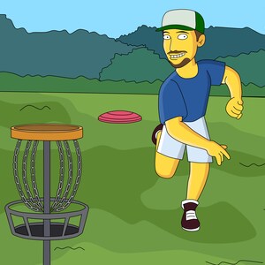 Disc Golf Player Gift Custom Portrait from Photo as Yellow | Etsy