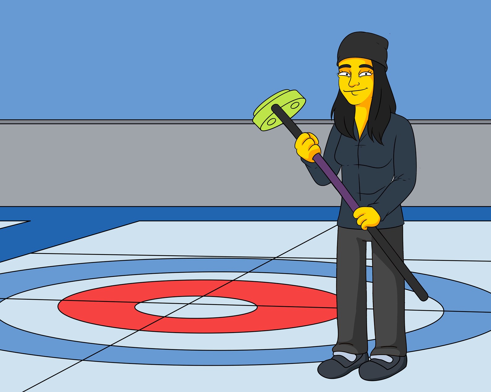 Curling Player Gift - Custom Cartoon Portrait From Photo, Curling Coach ...
