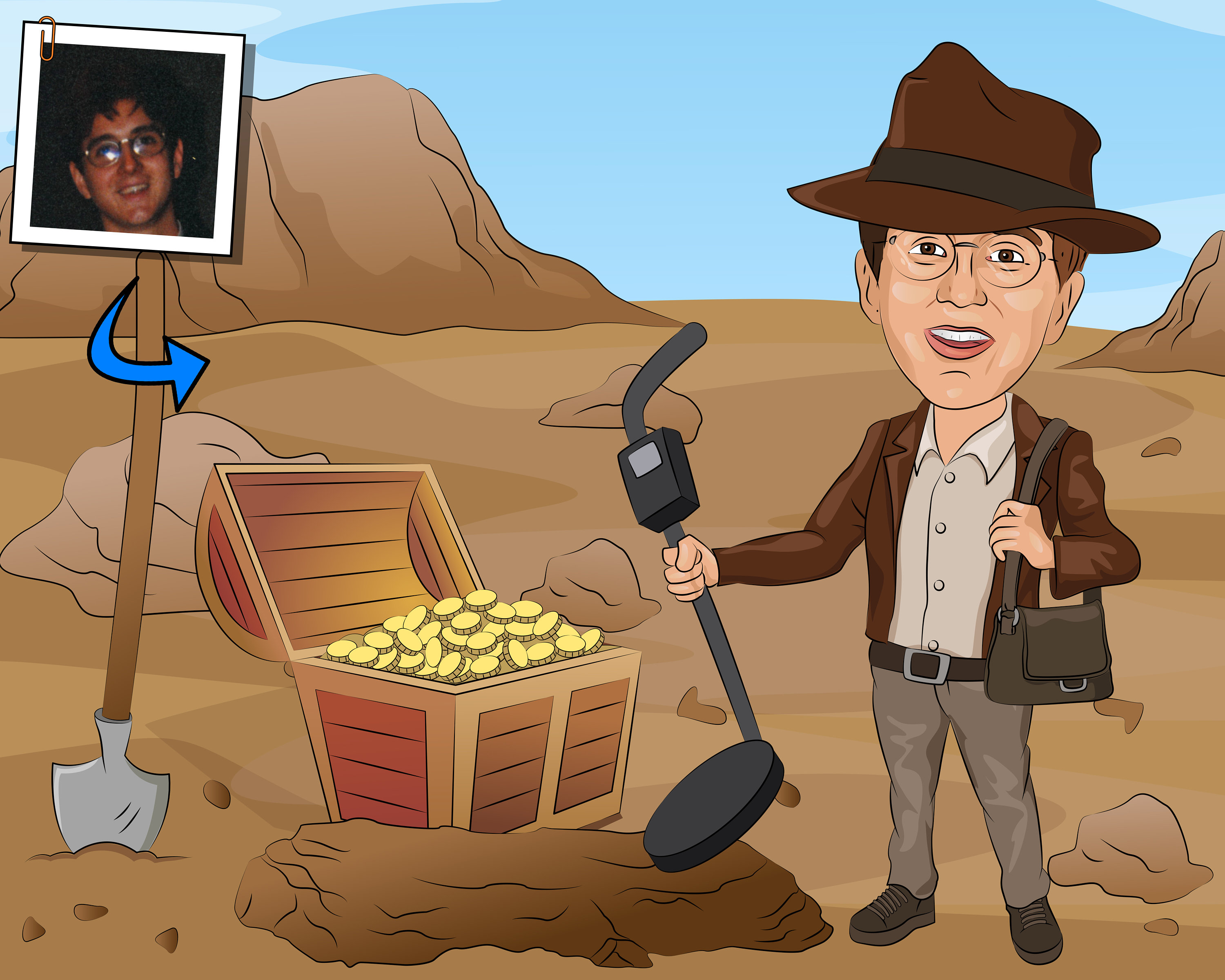 Metal Detecting Gift Custom Caricature From Photo Metal - Etsy